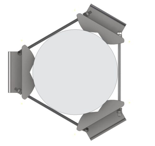 A3-14 3-Sector Antenna Bracket for pipes and monopoles, Ø76-Ø250 - Griptel
