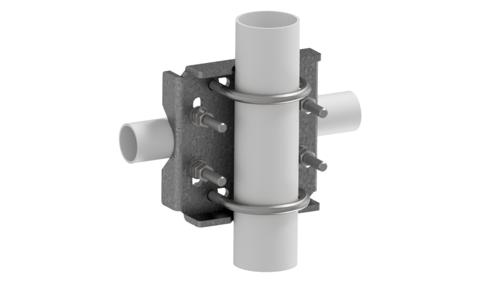 CROSSBRACKET Cross clamping pipe bracket, Ø50-Ø114 - Griptel